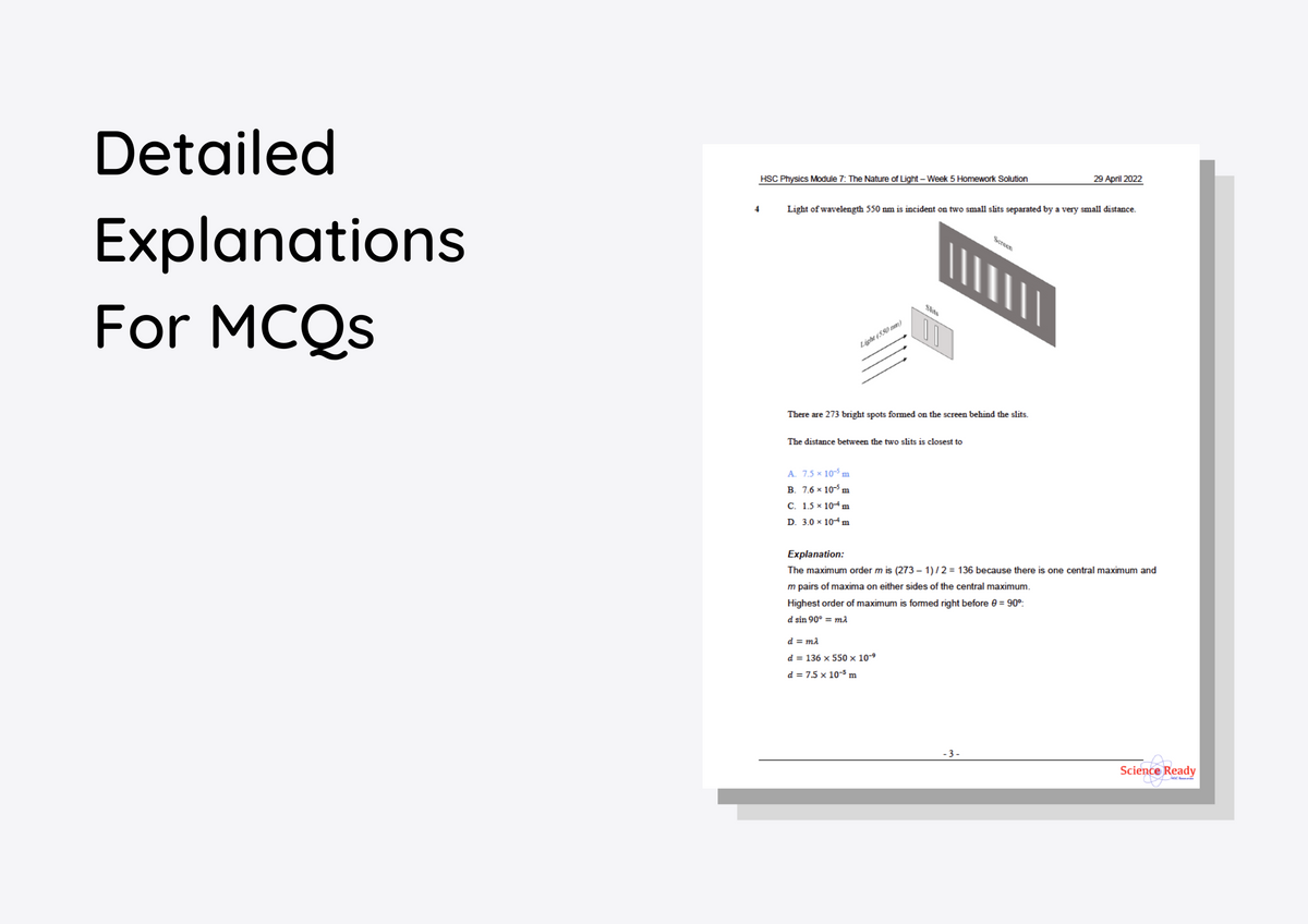 HSC Physics Module 7: The Nature of Light Topic Tests | Science Ready