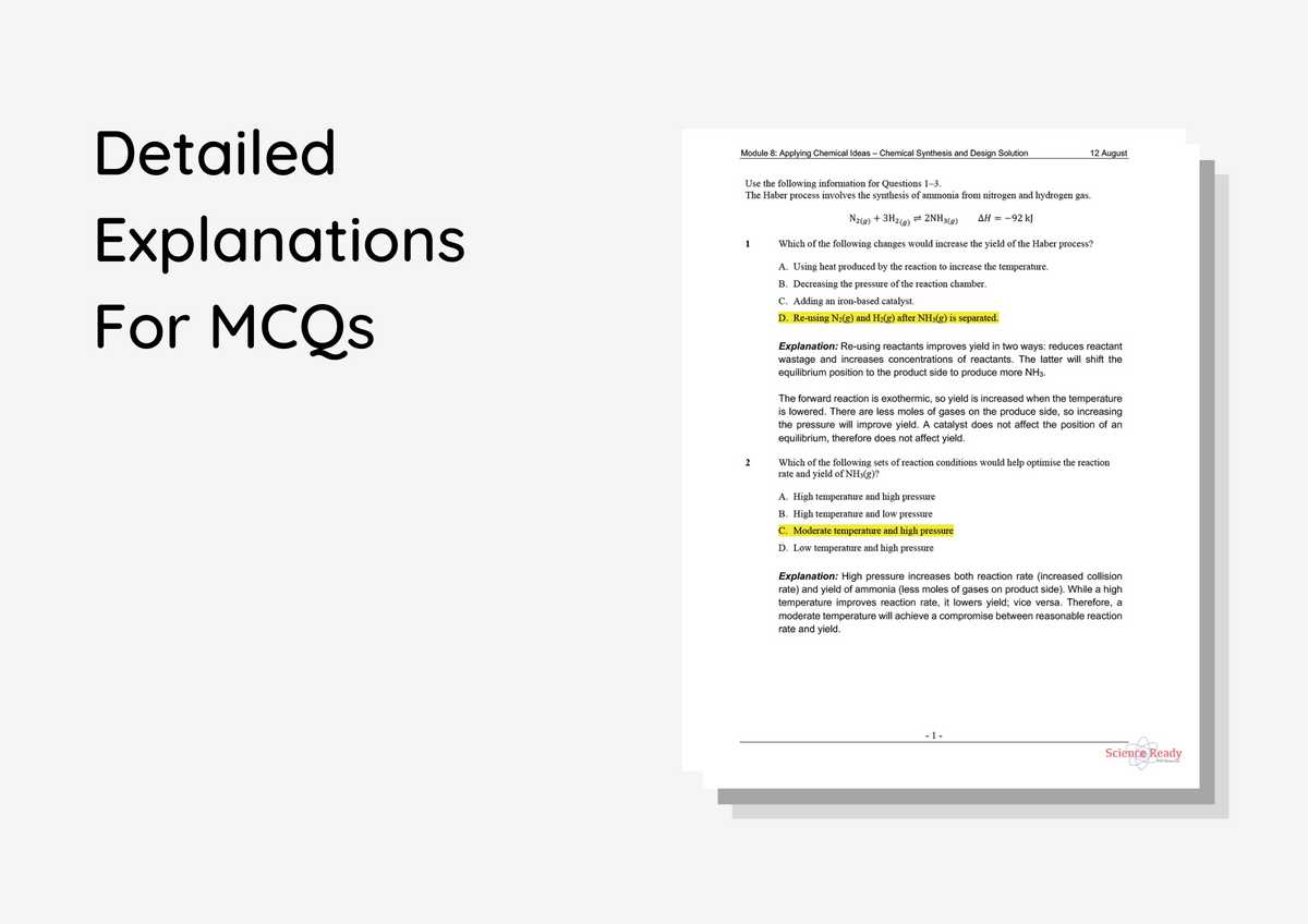 HSC Chemistry Module 8: Applying Chemical Ideas Topic Tests – Science Ready