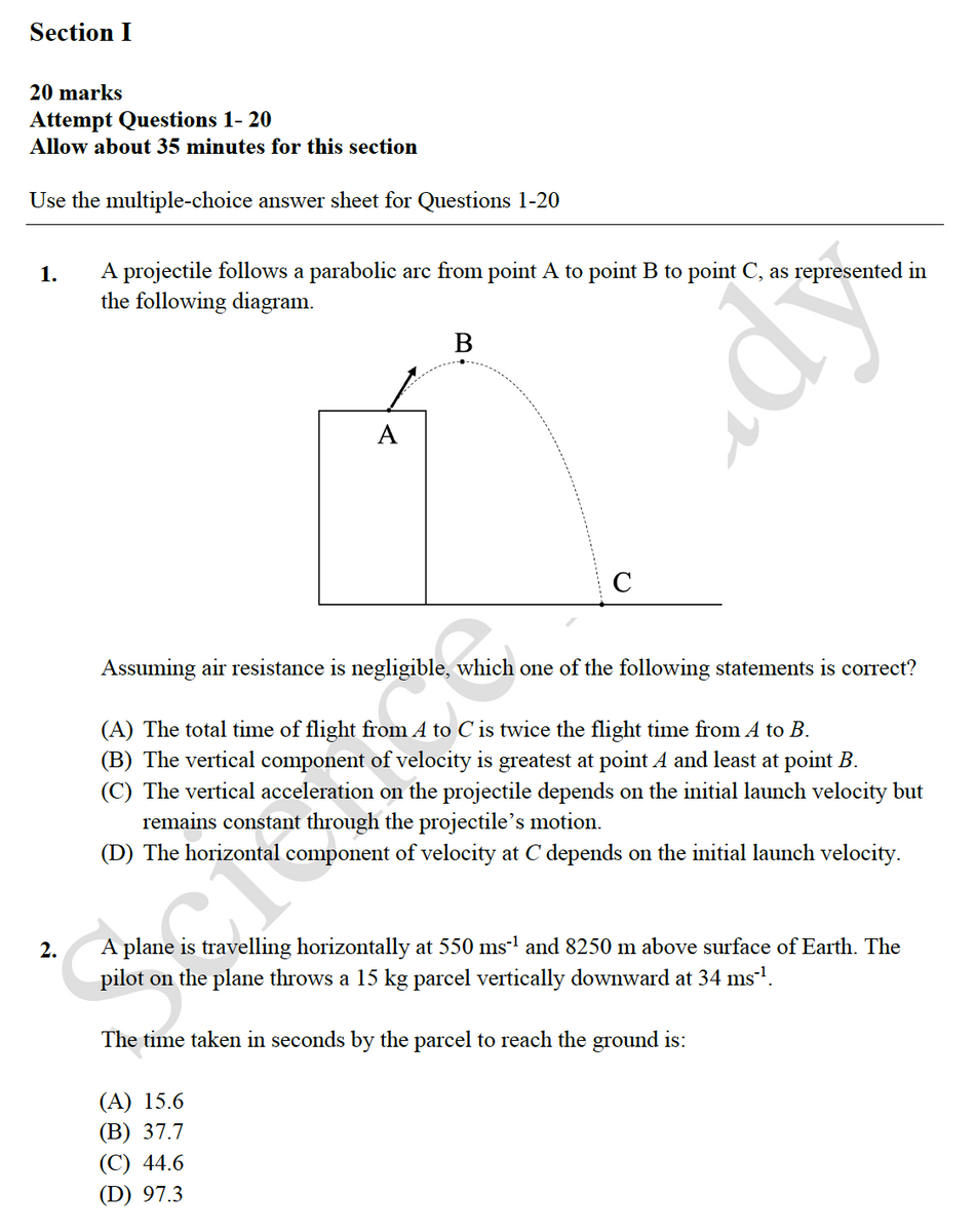 HSC Physics All-Module Practice Exam A | Science Ready